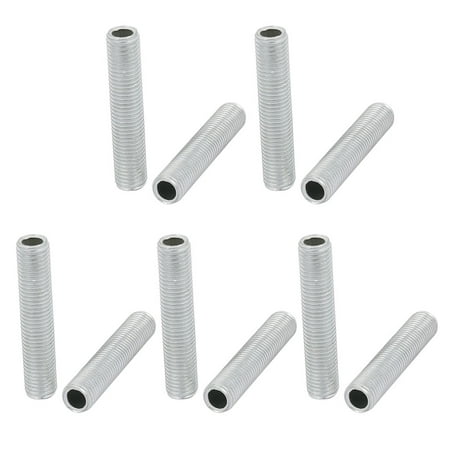 10Pcs M8 Full Threaded Lamp Nipple Pass-Through Pipe Connector 40mm ...