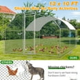Ktaxon 13' x 10' Metal Chicken Coop with Run, Walkin Poultry Cage for ...