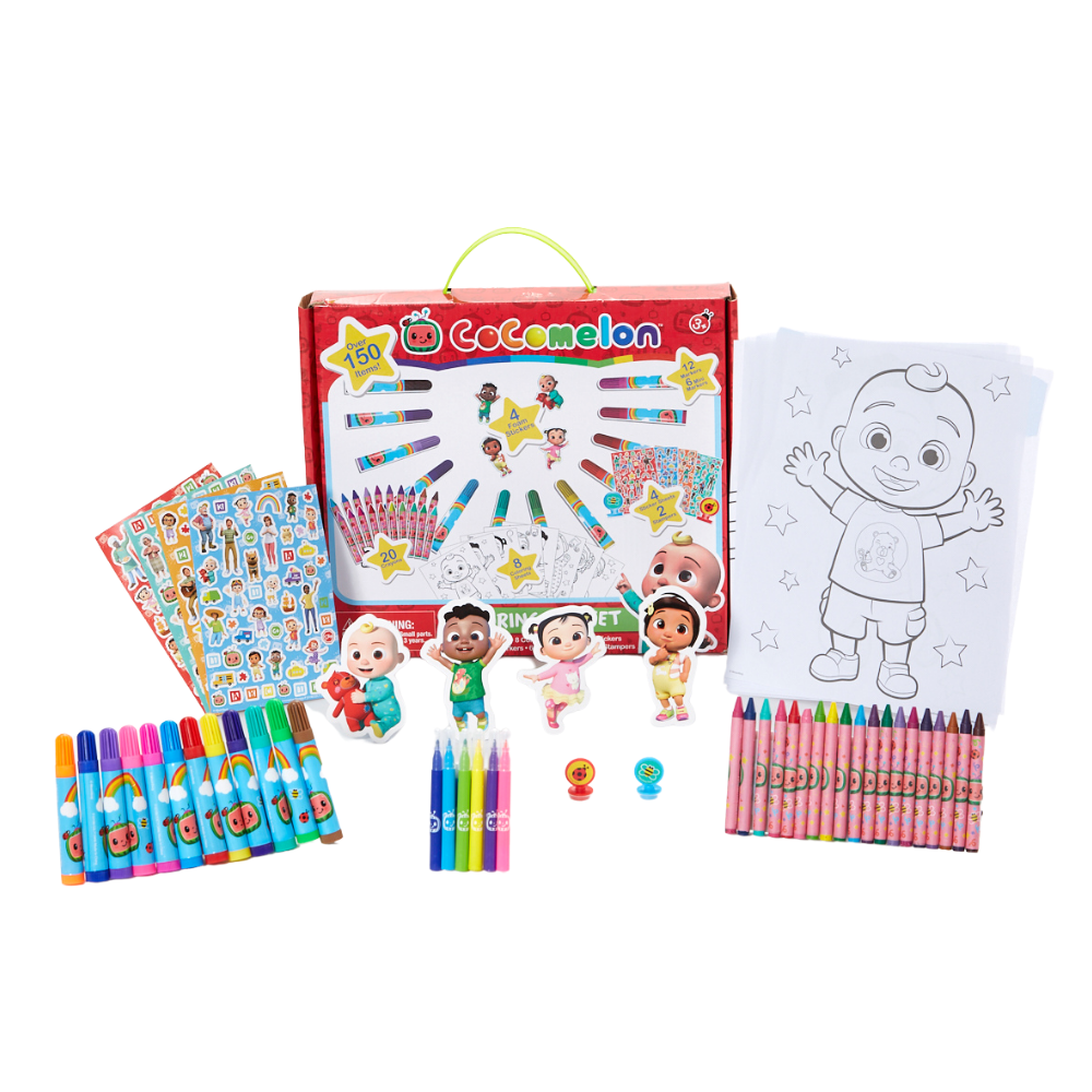 CoComelon Kids Art Set Stickers Markers and Crayons Boys and Girls 150 ...