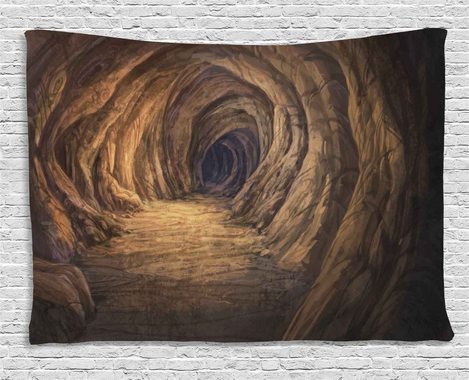 Cave Tapestry, Ancient Geologic Formation in Digital Painting Style ...