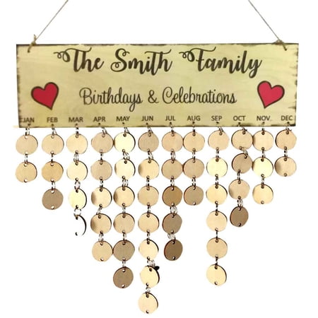 babydream1 The Smith Family Words Hanging DIY Wooden Calendar Kalendar ...