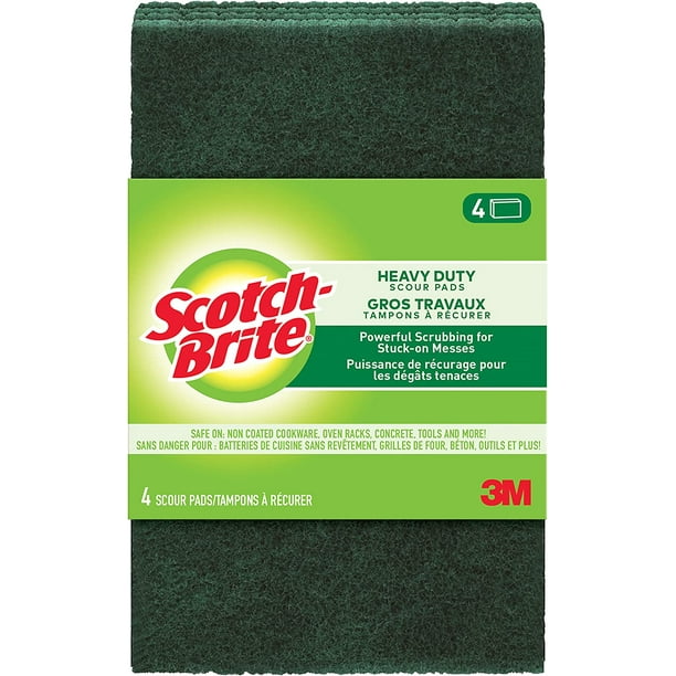 Scotch-Brite Scour Pad, 4 Pack, Heavy Duty, Garage/Outdoor/Kitchen ...