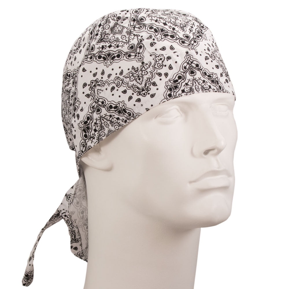 White Square Paisley Doo Rag - Single Piece - Walmart.com