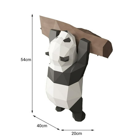Cute Panda 3D Paper Model DIY Animal Papercraft Action Figures Puzzles ...