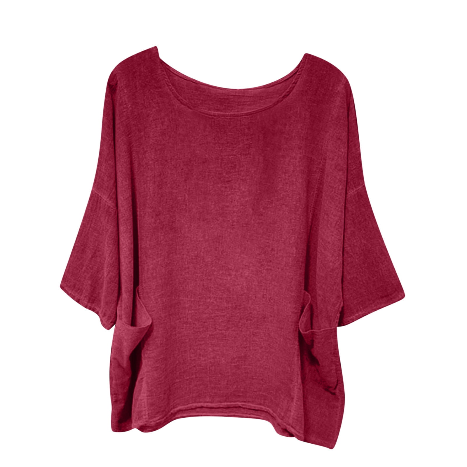 Click here for Olyvenn 3/4 Length Sleeve Cotton Linen Shirts Soli... prices
