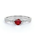 JeenMata 1 ct - Round Red Ruby Ring - July Birthstone - Vintage ...