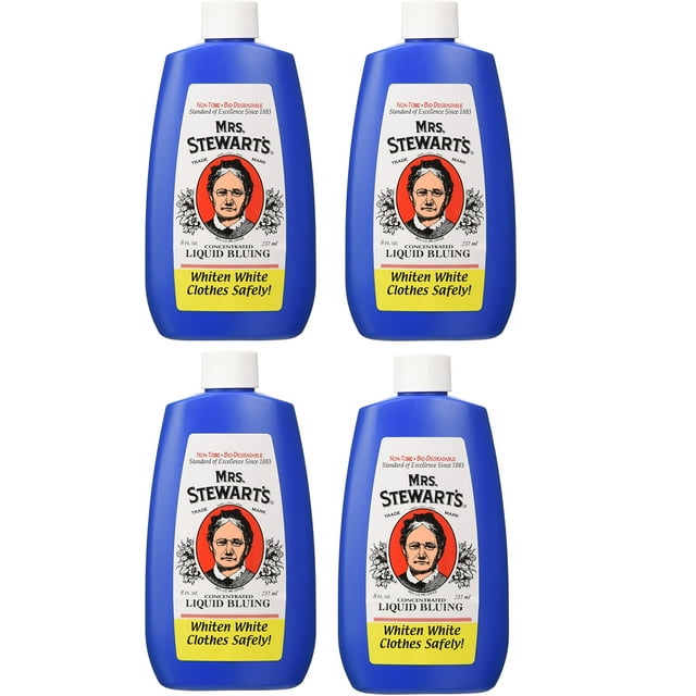 4 Pack of Mrs. Stewart's Concentrated Liquid Bluing, Non Toxic Laundry ...