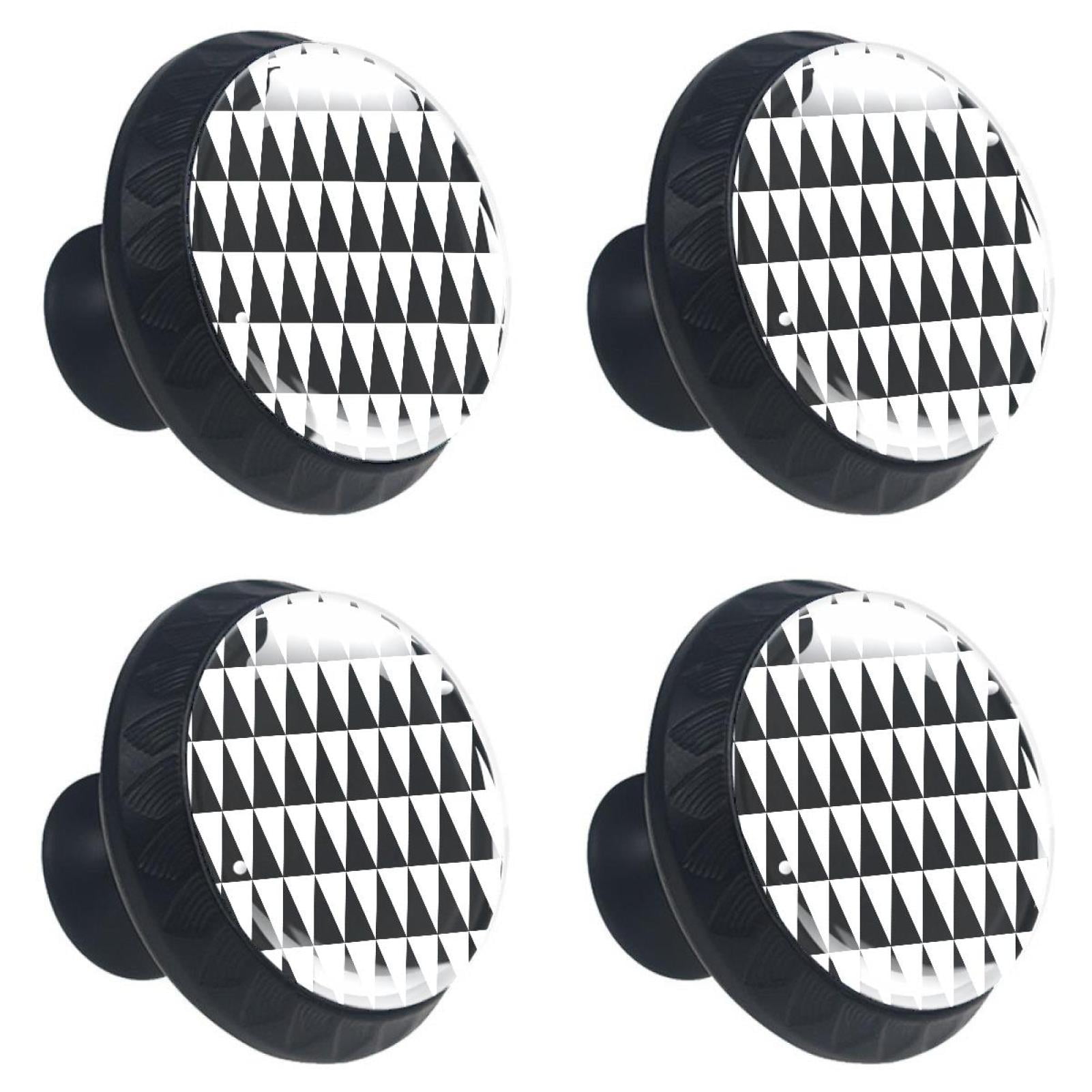 4 Pcs Black White Chevron Knobs for Kitchen Cabinet Cupboard Dresser ...