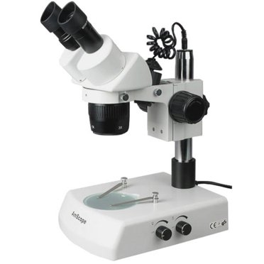 AmScope 10X-20X LED Binocular Stereo Microscope with Boom Arm and ...