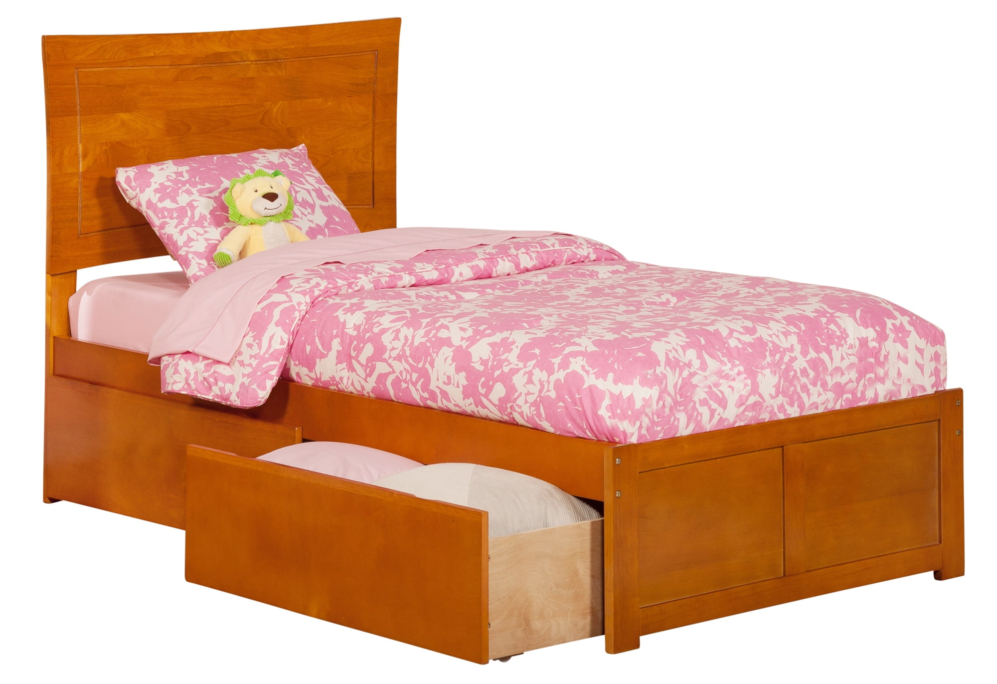 Metro Platform Bed with Flat Panel Foot Board and 2 Urban Bed Drawers ...