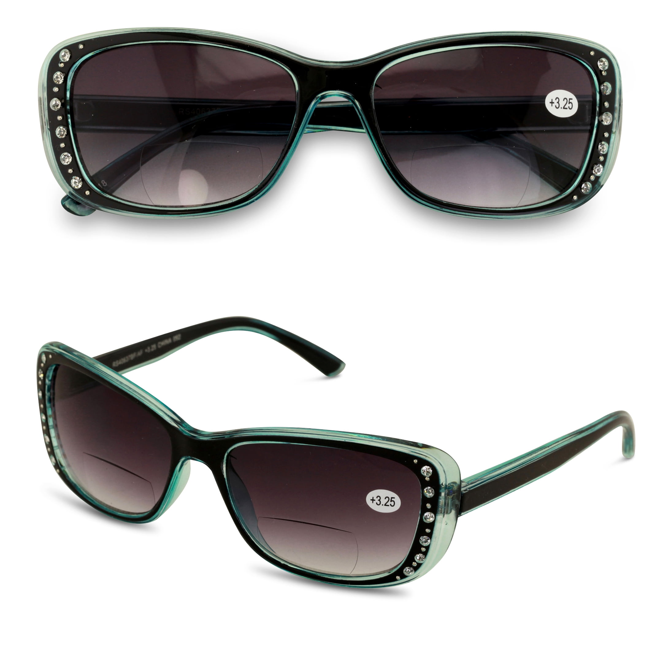 Women Bifocal Reading Sunglasses Reader Glasses Fashion Rhinestone 