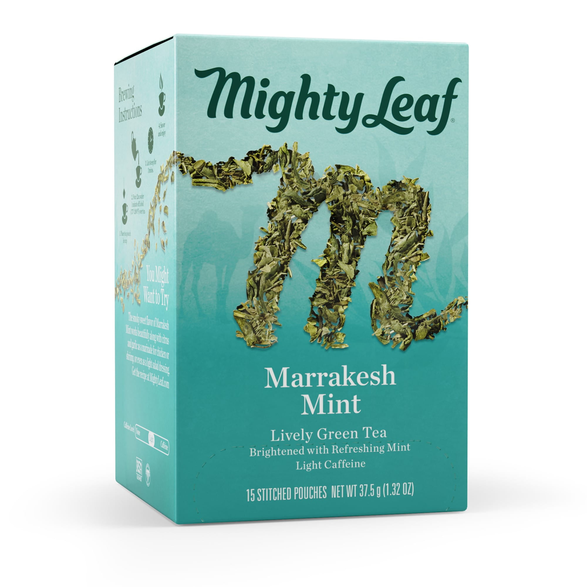 Mighty Leaf Tea Marrakesh Mint, Green Tea, 15 Tea Bags - Walmart.com