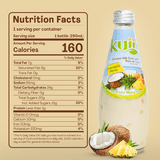 Kuii Coconut Milk with Nata de Coco, Pineapple Flavor, 290mL, Vitamin E ...