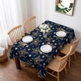 Abstract Star on Navy Blue Table Cloth 60x84in, Waterproof Rectangle ...