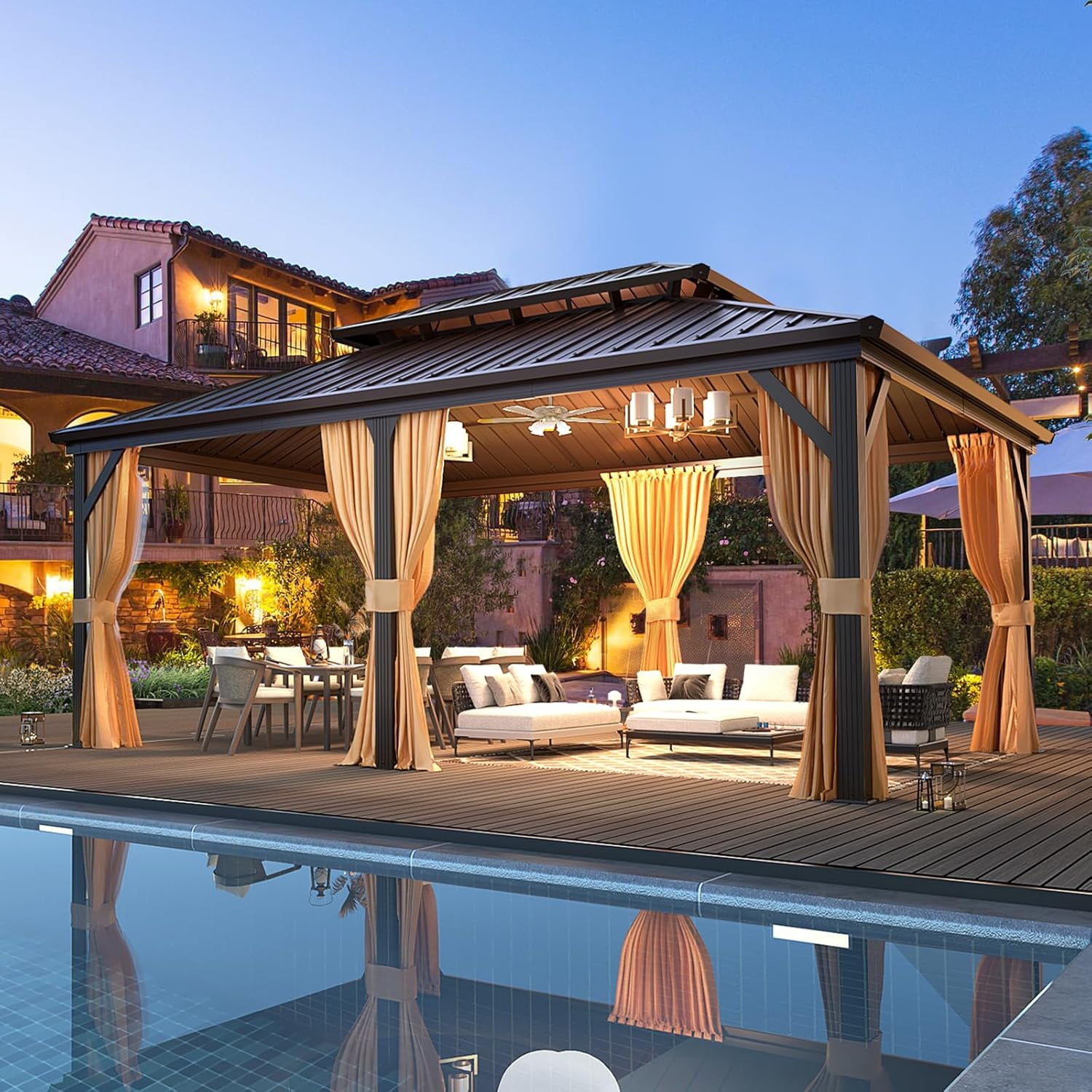 Click here for Mellcom 12x18 Hardtop Gazebo With Galvanized Steel... prices