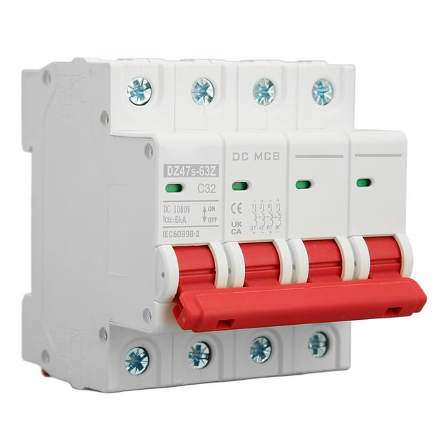 PV Air Circuit Breaker, 4P DIN Rail Installation 1000V 32A DC Miniature Circuit Breaker High For ...