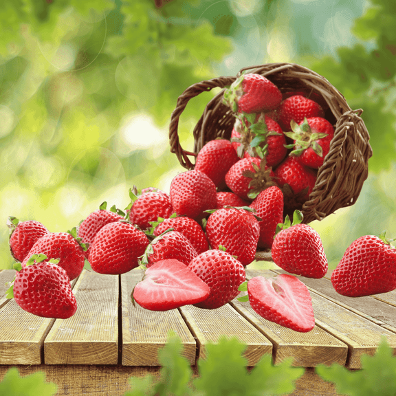 CZ Grain, Live Strawberry Plant, Bare Root Ozark Beauty Variety, 10 ...