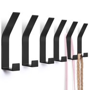 Uxcell 2Pack Black Wall Mounted with 2 Hooks Coat Hook Rack Wall Hanger ...