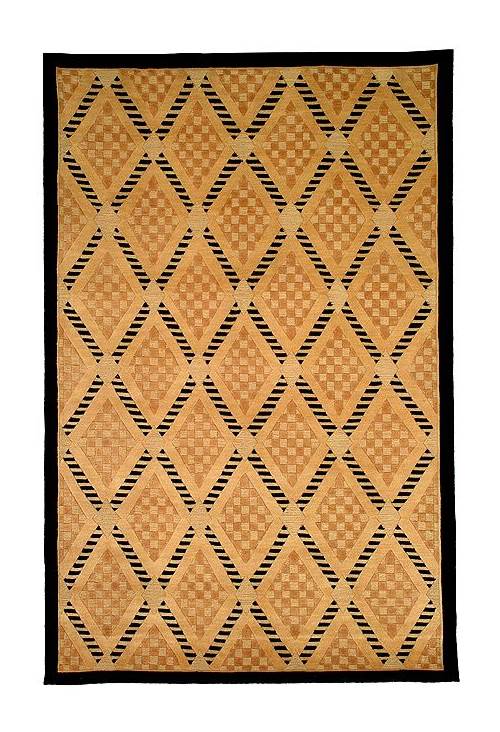Black & Gold Diamond Pattern Wool Rug (8 ft. x 10 ft.) - Walmart.com