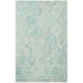SAFAVIEH Ikat Kim Geometric Braided Wool Runner Rug, Ivory/Sea Blue, 2 ...