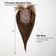 14 Inch Human Hair Topper with Bangs, Natural Brown Remy Hair Pieces ...