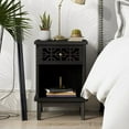 COZAYH Retro Rustic Nightstand, Solid Fir, Hand Carved Front, Open ...