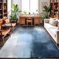 Area Rug 5x8ft, Blue Gradient Color Block Washable Rugs for Living Room ...