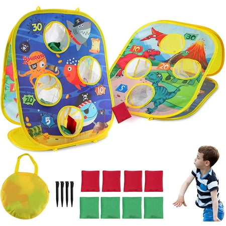 Bean Bag Toss Game Double-Sided Cornhole Board Indoor Outdoor Pop Up ...