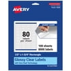 Avery Glossy Clear Rectangle Labels, .5" x 1.75", 8,000 Labels ...