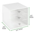 mDesign Plastic Stackable Office Supply Desk Organizer, 3 Drawers ...