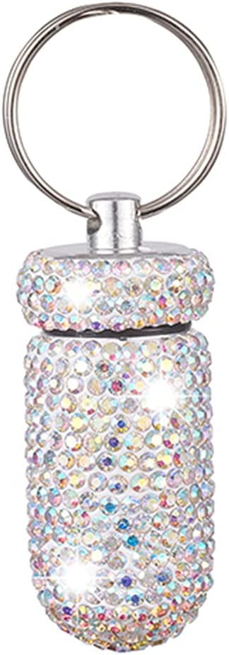 Keychain Pill Container Aluminium Alloy Mini Pocket Pill Holder Bullet ...