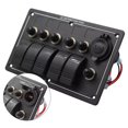 8 Gang Waterproof Toggle change Panel With Two Power Outlets For Boats ...