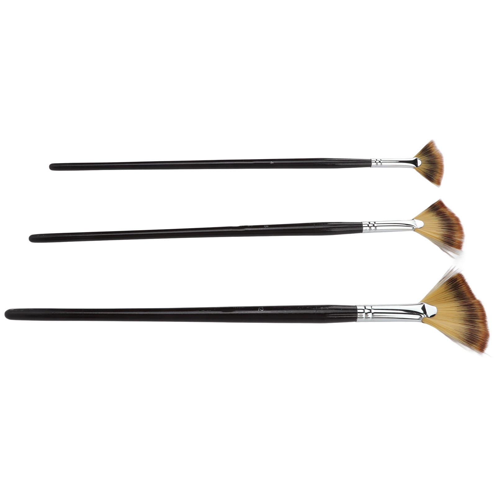 Long Handle Paint Brush Set Moderate Elasticity Fan Paint Brush Set 3 ...