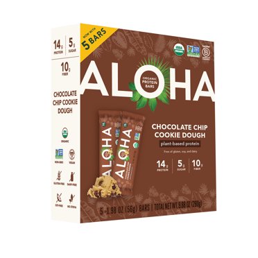 ALOHA, Plant Based Protein, Mini Bars, Chocolate Chip Cookie Dough ...