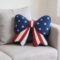 American Flag Throw Pillow, Bow Shaped Plush Star Spangled Style, Soft ...