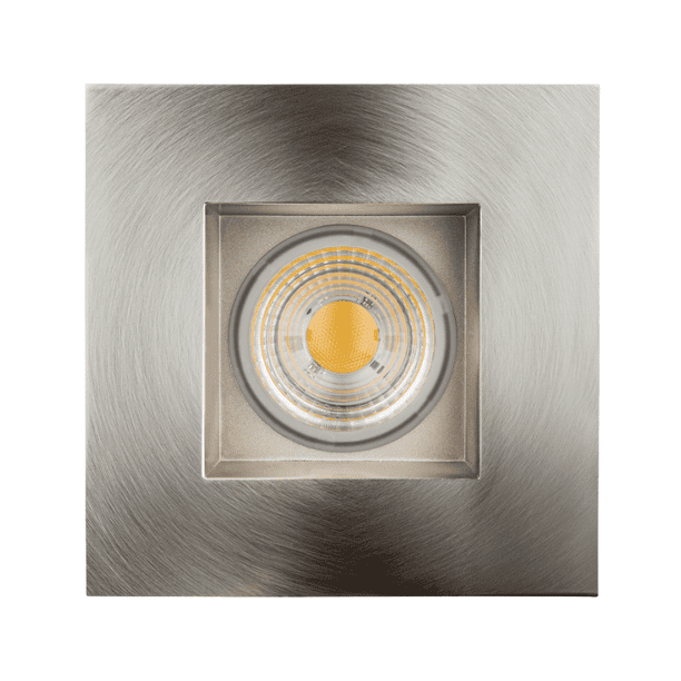 Perlglow 4 inch Square Brushed Nickel Downlight Luminaire, LED Recessed ...