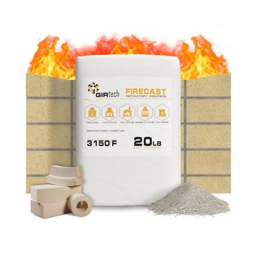 Castable Refractory Cement - 44 Lbs 60% Alumina Hydraulic Bonded Dense ...