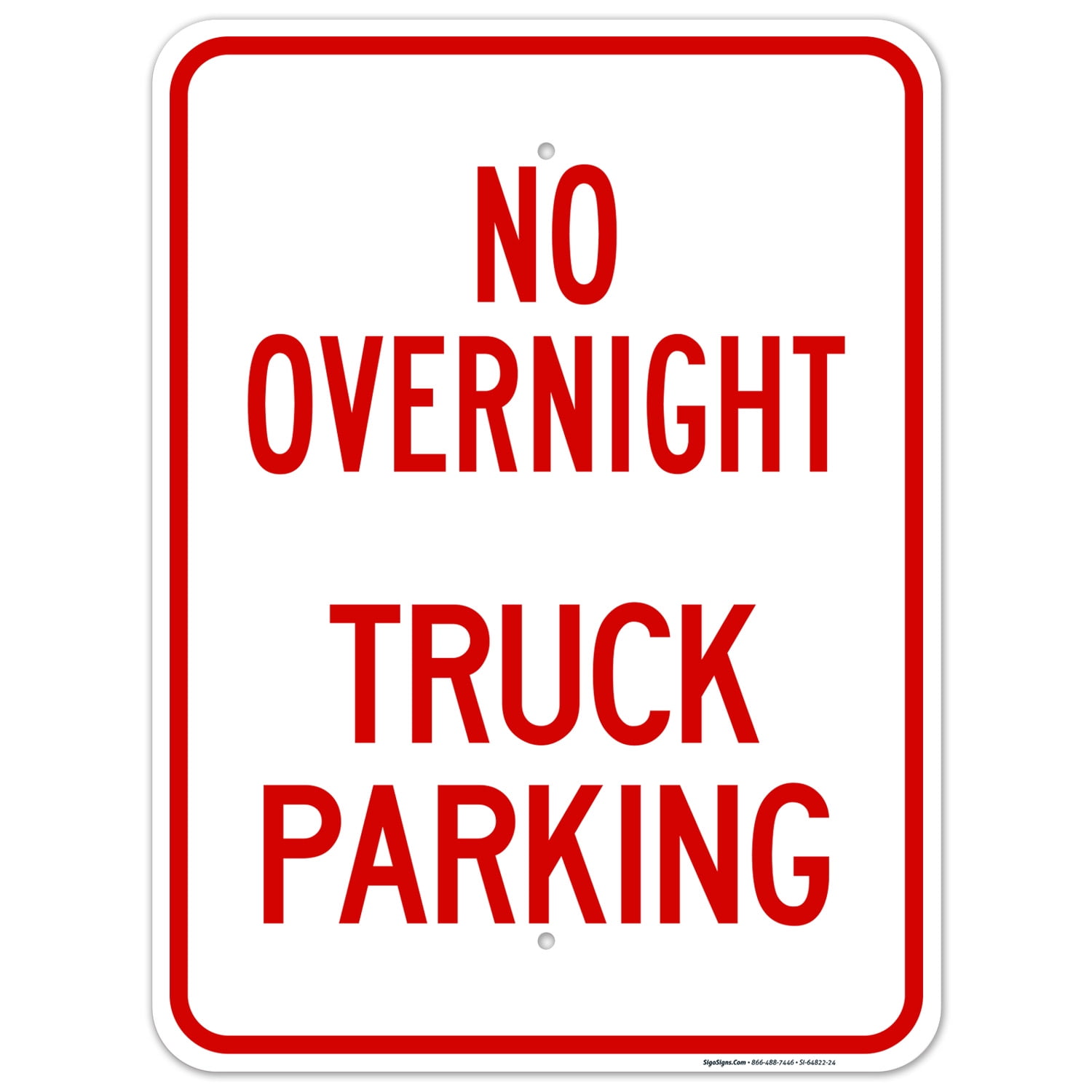 No Overnight Truck Parking Sign, - Walmart.com