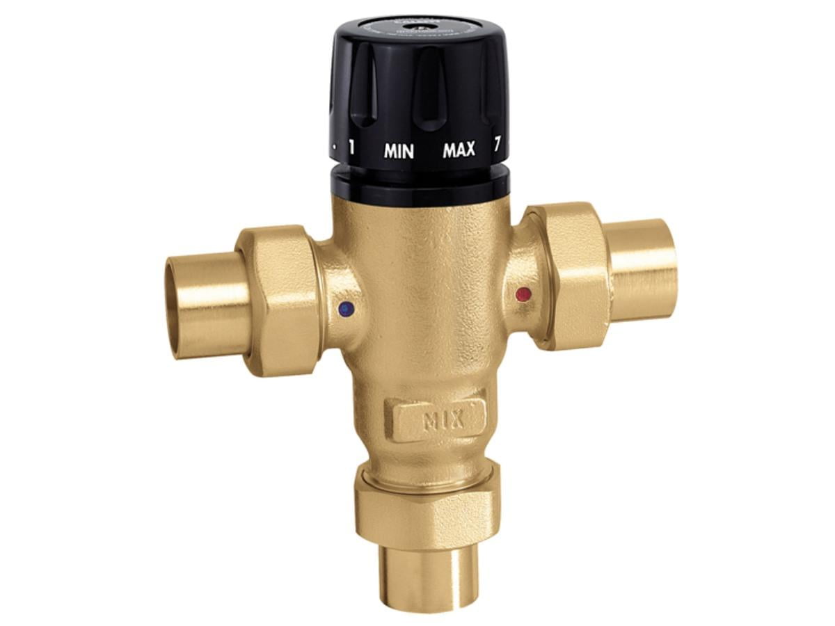 Caleffi 521609A 1" Sweat 3-Way Thermostatic Mixing Valve 80°-150°F ...