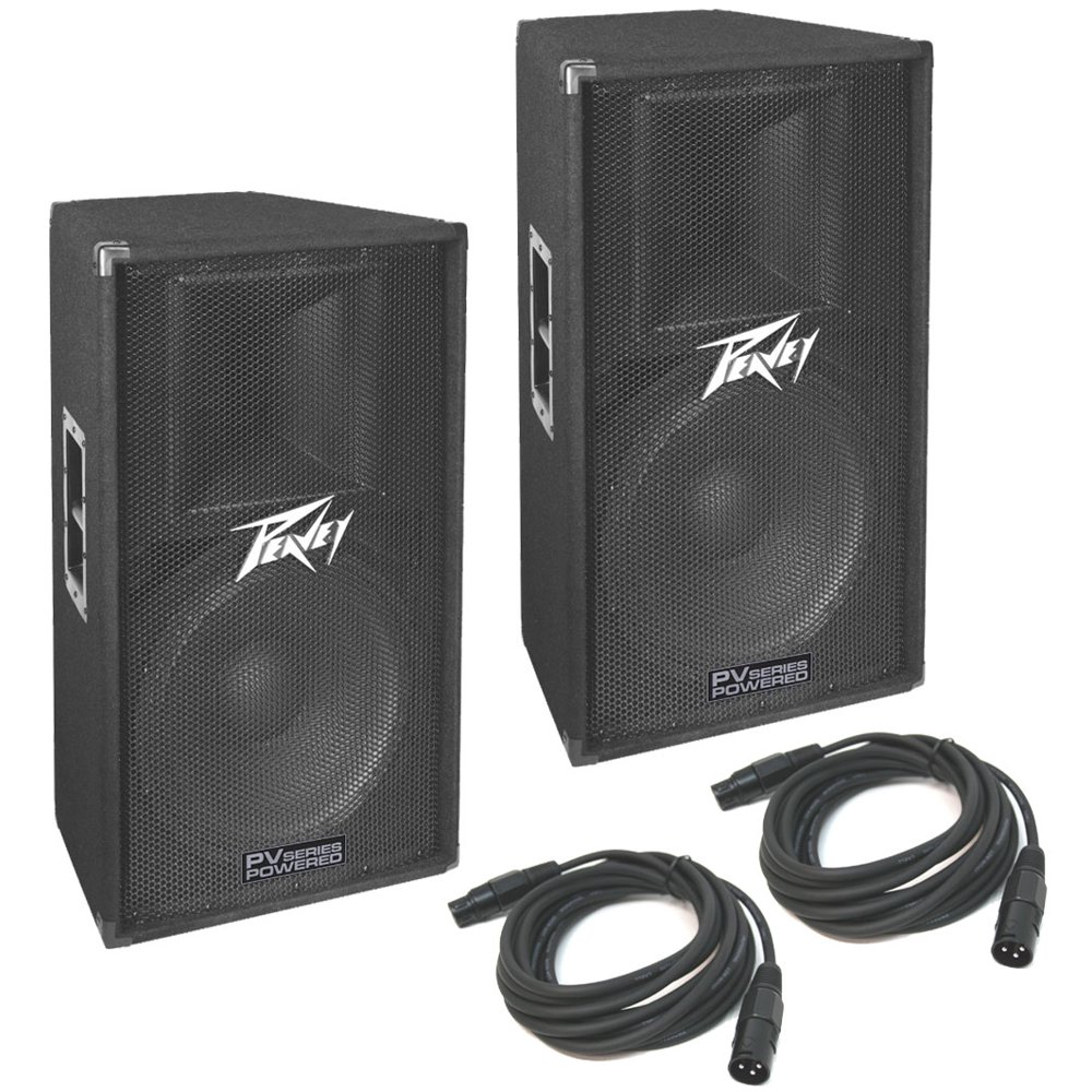 Peavey (2) Pv115D Pro Audio DJ Single 15" Powered 2-Way 400W Pa Speaker ...