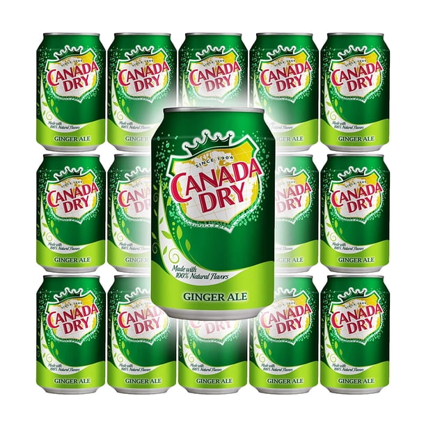 Canada Dry Ginger Ale, 12oz Can (Pack of 15, Total of 180 Oz) - Walmart ...
