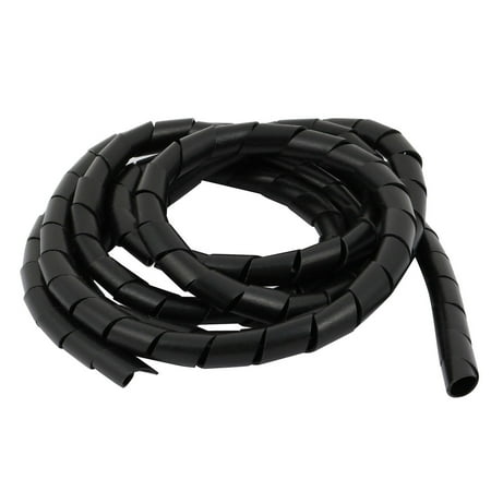 Unique Bargains Flexible Spiral Tube Cable Wire Wrap Black Manage Cord ...