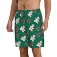 Fuzoiu Gingerbread Snowman Cookies Print Men's Beach Shorts,Men's Swim ...