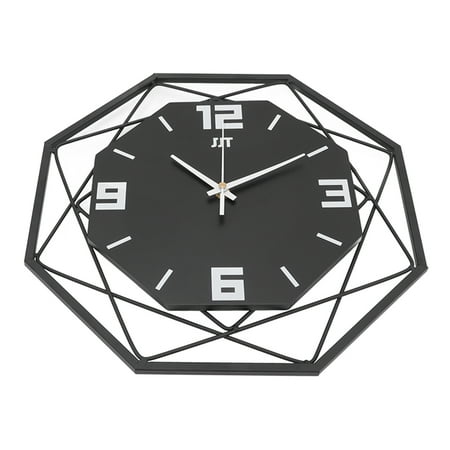 Modern Wall Clock, Silent Movement Small Wall Clock Polygon Design For ...