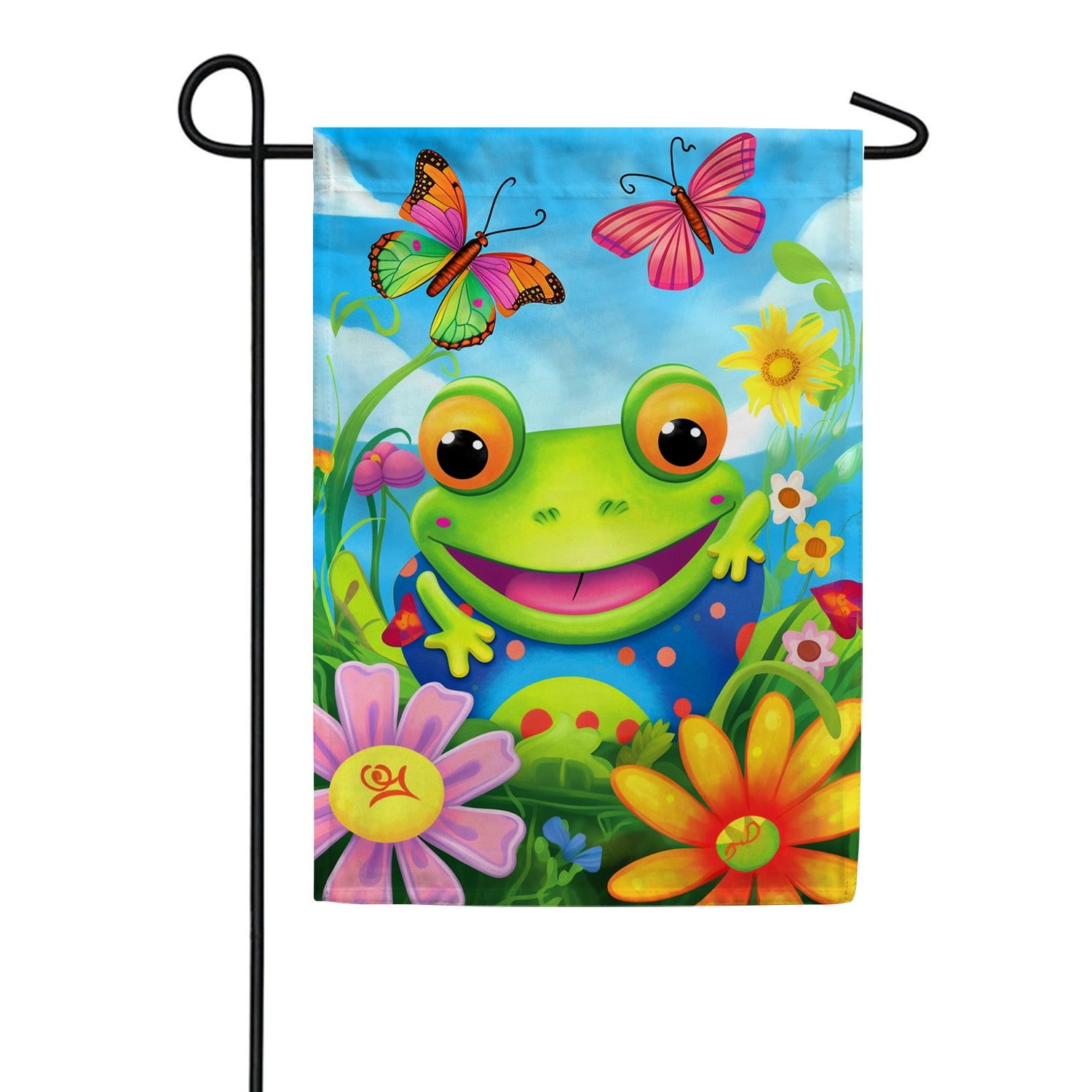 America Forever Spring Summer Frog Garden Flag 12.5 x 18 inch Double ...