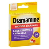 Dramamine Chewable Less Drowsy, Motion Sickness Relief, Raspberry Cream ...