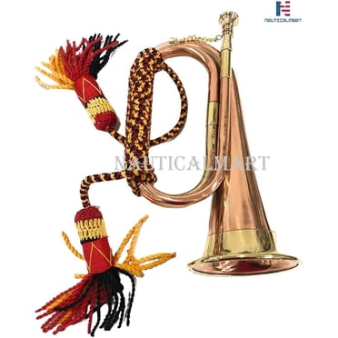 Solid Copper & Brass Bugle| US Military Cavalry Horn | Musical ...