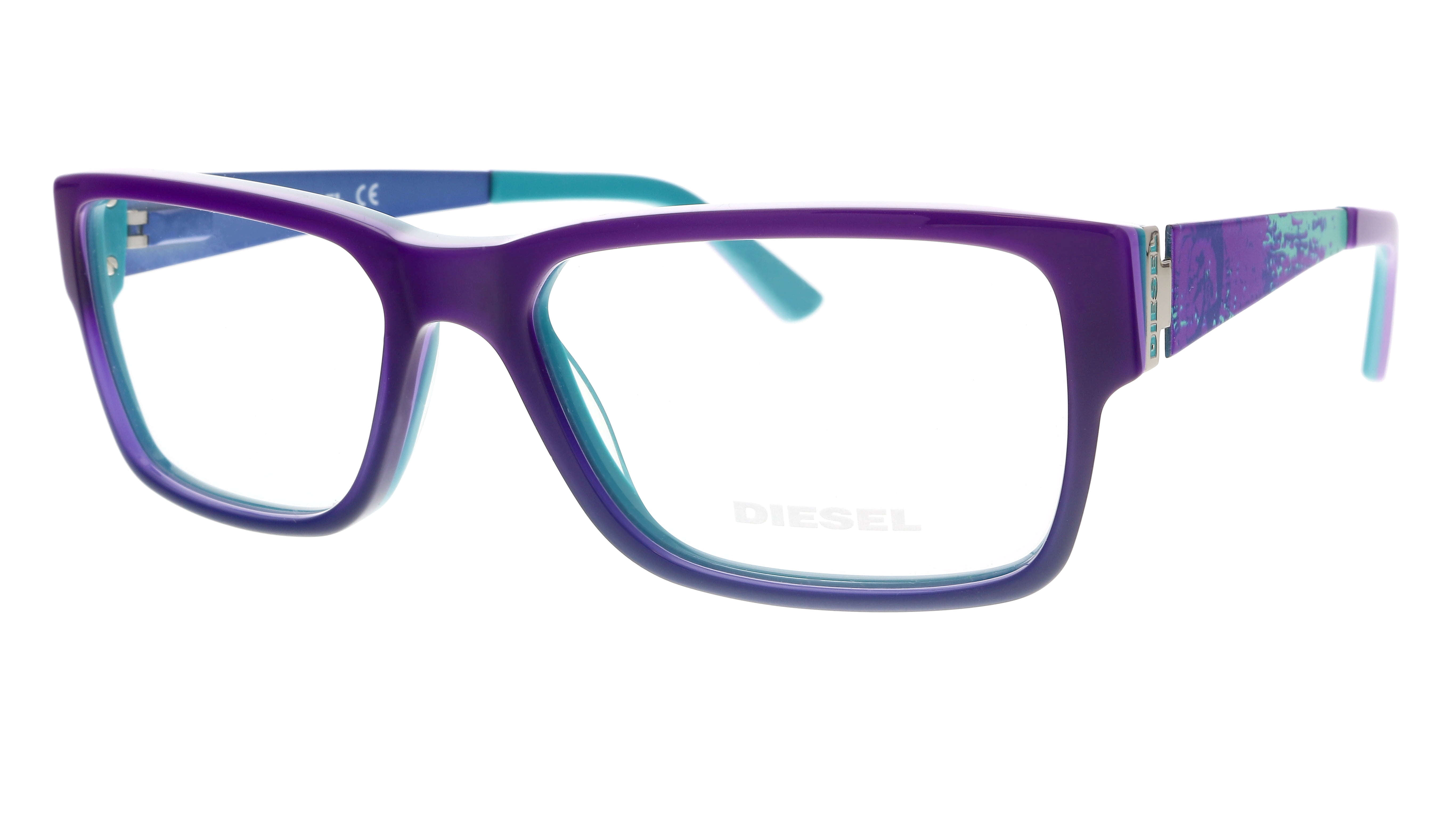 Diesel DL5027 083 Purple Green Rectangle Optical Frames for mens ...