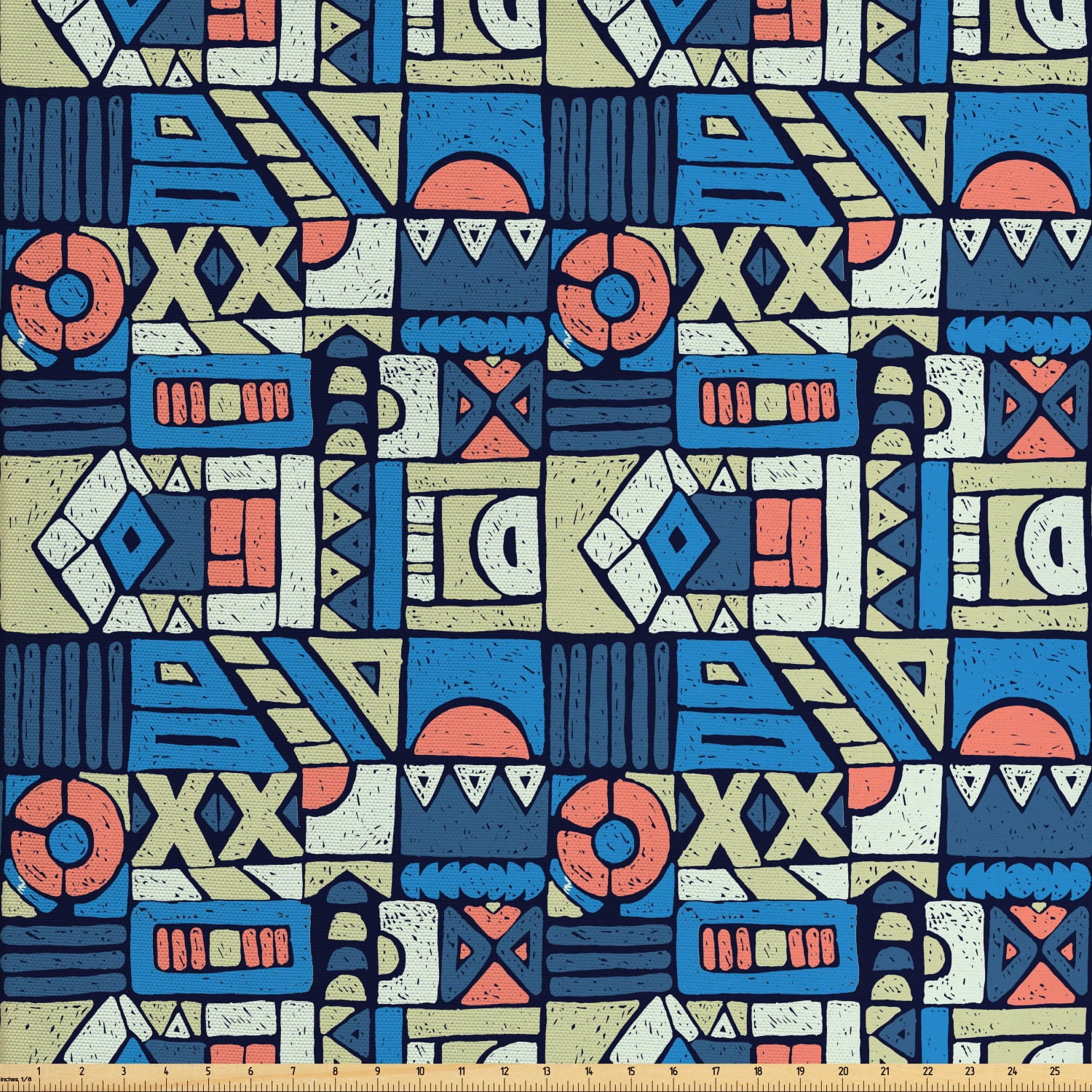Ethnic Fabric by The Yard, Print with Folk Traditional Motifs Hand ...