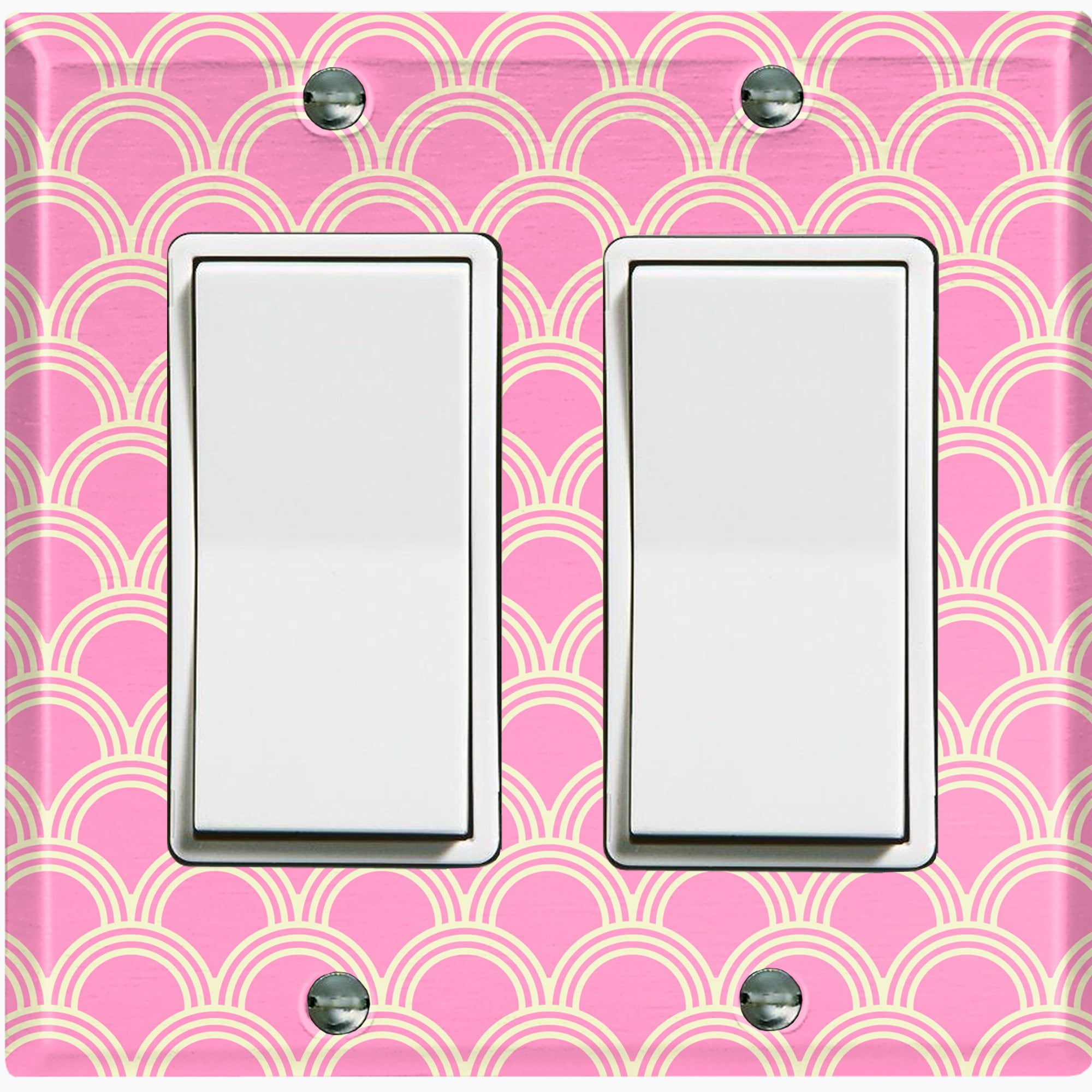 Metal Light Switch Plate Cover Japanese Sea Wave Pattern Pink Wallpaper ...